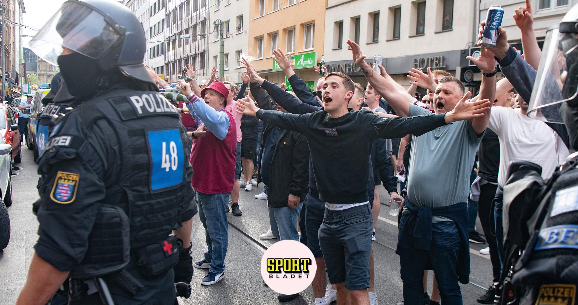 Europa League: 30 gripna efter slagsmål i Frankfurt Europa League: 30 gripna efter slagsmål i Frankfurt